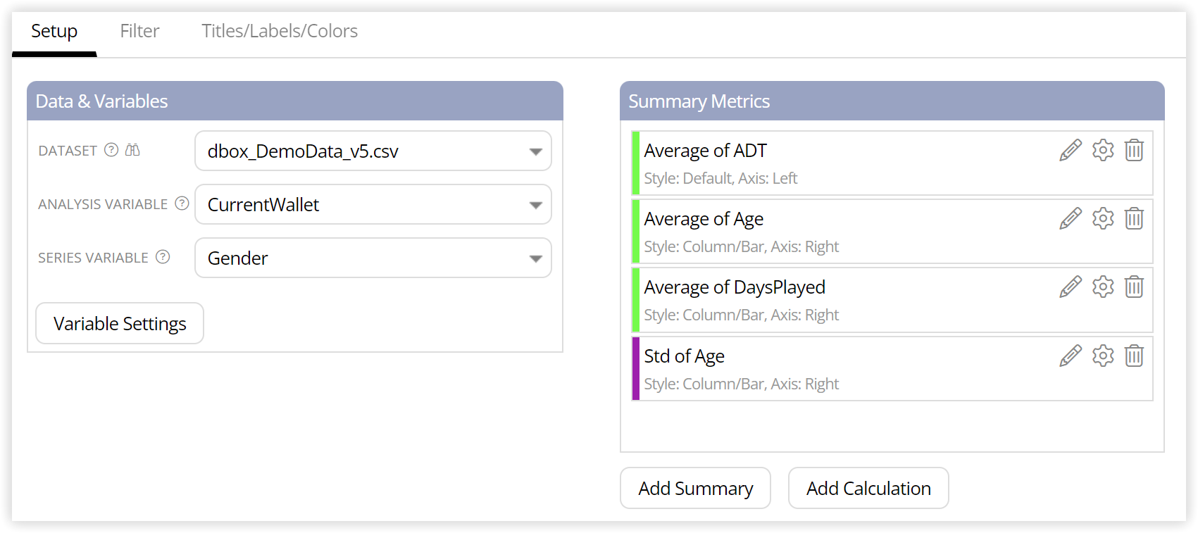 Edit Settings of an Insight Chart