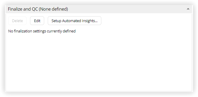 Define Finalization Settings for a Derived Dataset
